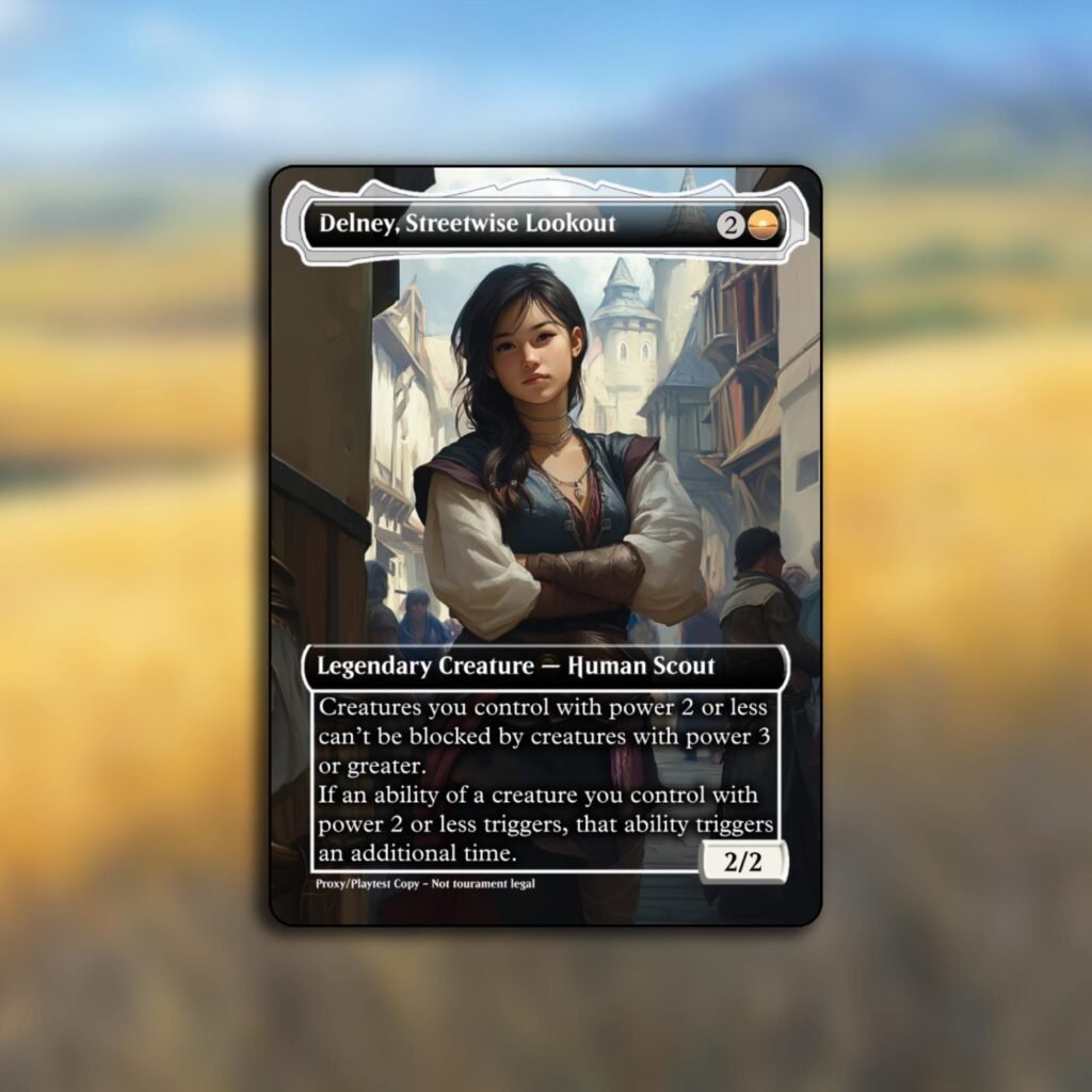 Delney, Streetwise Lookout MTG Proxy - Sorcerer's Proxy Shop